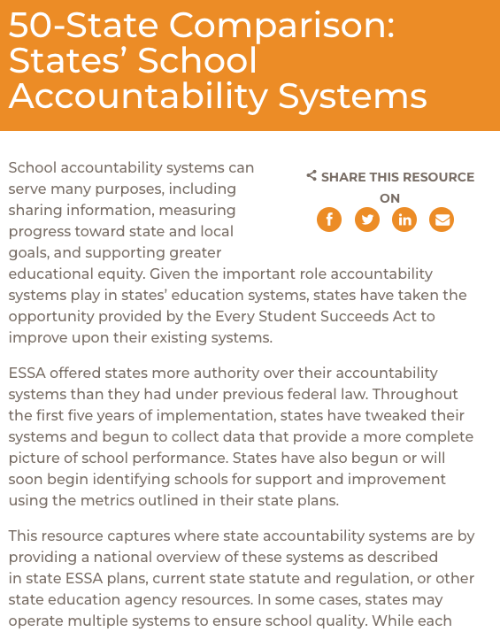 50-State Comparison: States’ School Accountability Systems - PIE Network