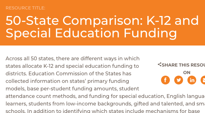 50-State Comparison: K-12 and Special Education Funding - PIE Network