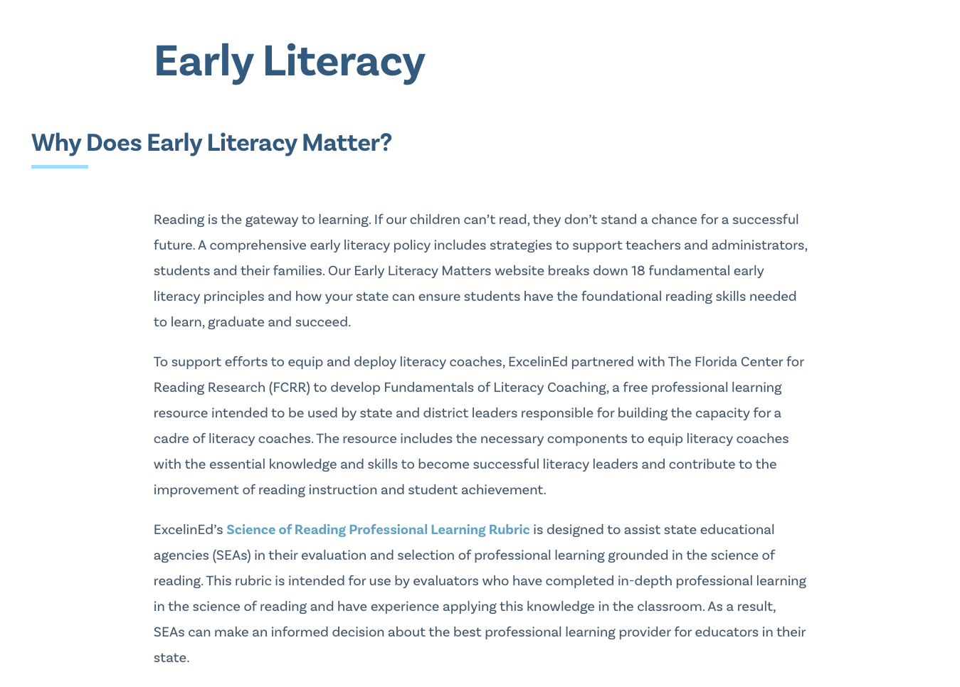 Early Literacy: Model Policies - PIE Network