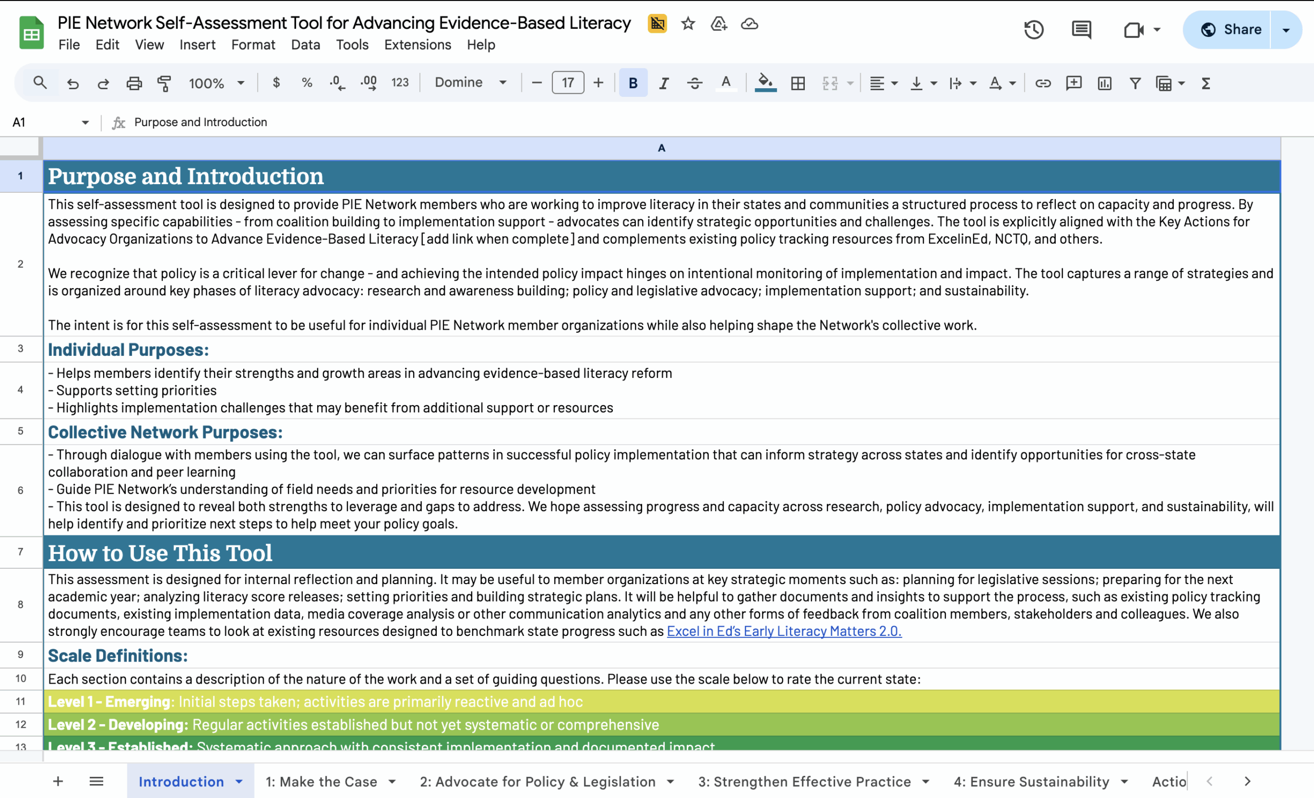 Self-Assessment Tool for Advancing Evidence-Based Literacy - PIE Network