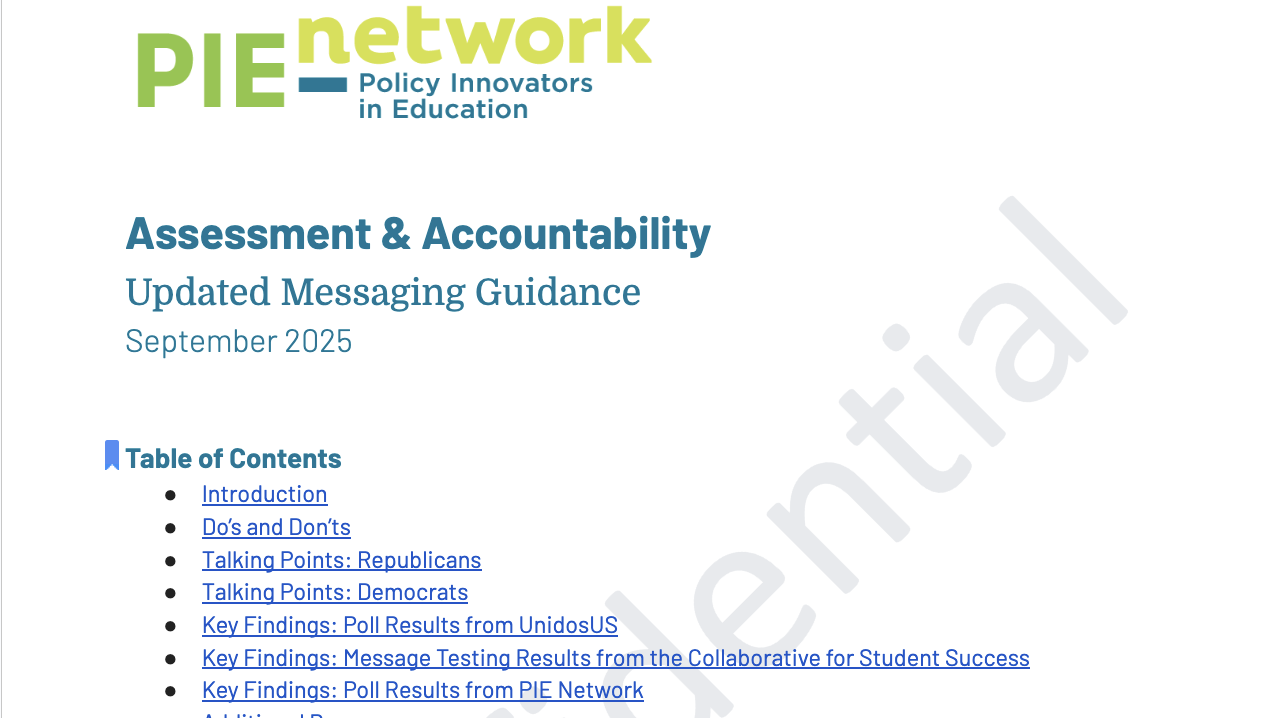PIE Network Updated Messaging Guidance on Assessments & Accountability ...